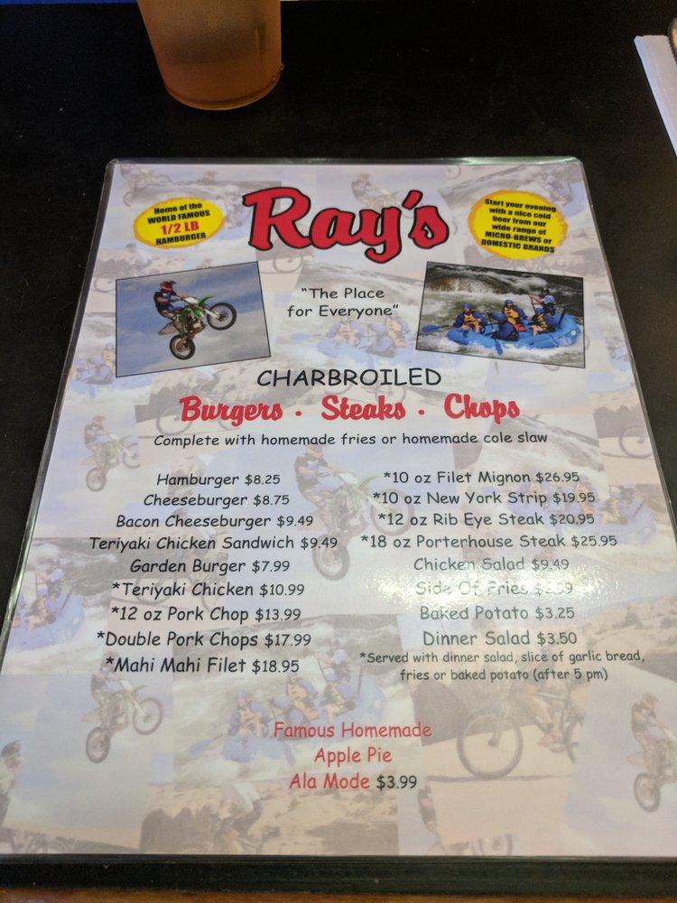 Menu at Ray's Tavern restaurant, Green River