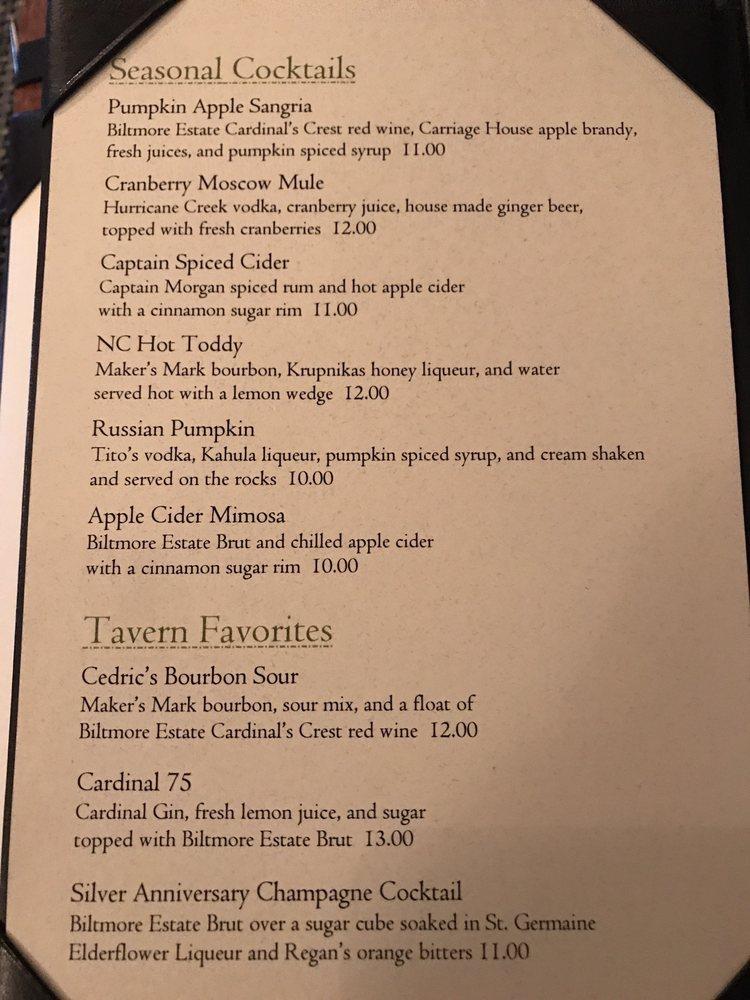 Menu at Cedric's Tavern - Asheville, NC pub & bar, Asheville, 1 Lodge St