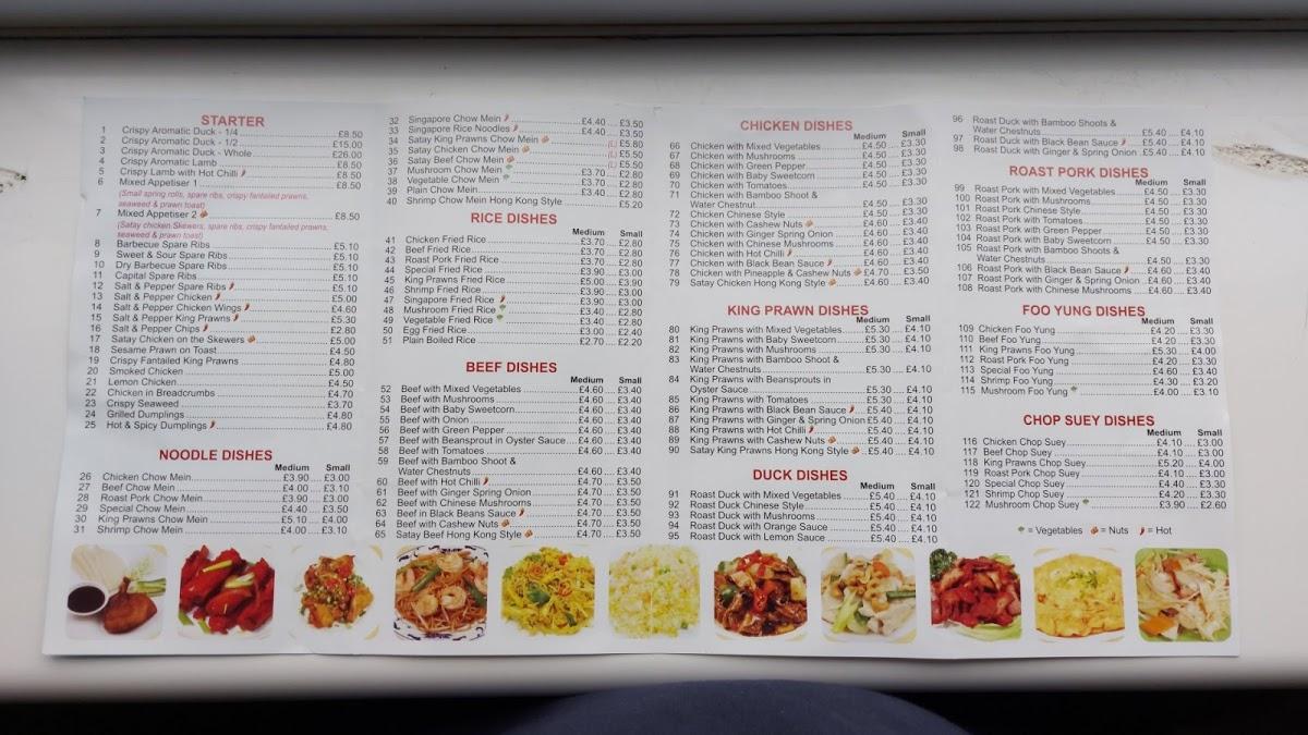 Menu at Friendly House Chinese Take Away fast food, Margate