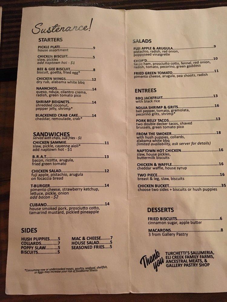 Menu at Thunderbird pub & bar, Indianapolis