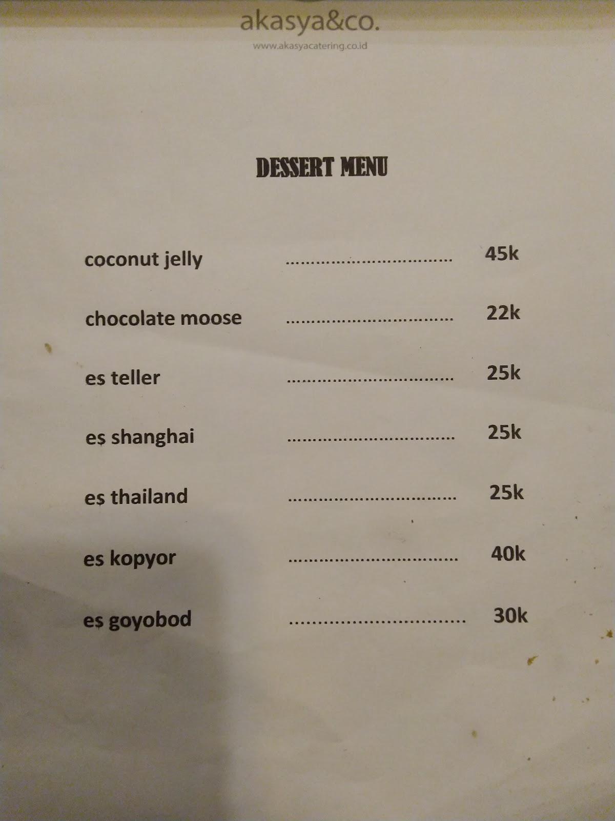 Carta del restaurante Akasya Express, South Jakarta, Jl. Taman Kemang No.14