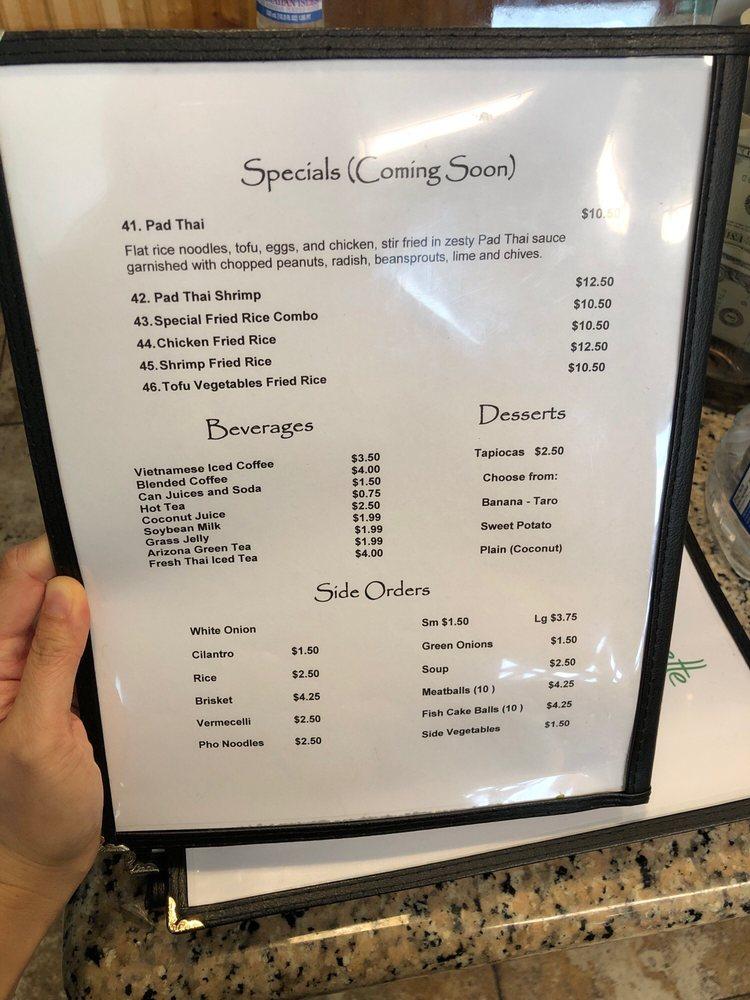Menu at Niu Baguette restaurant, Honolulu