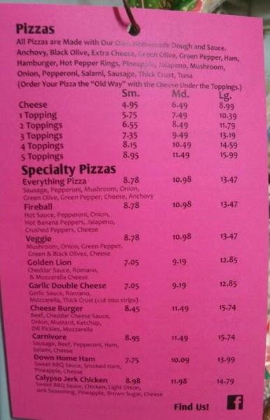 Menu at River Bend Pizza pizzeria, Fort Wayne