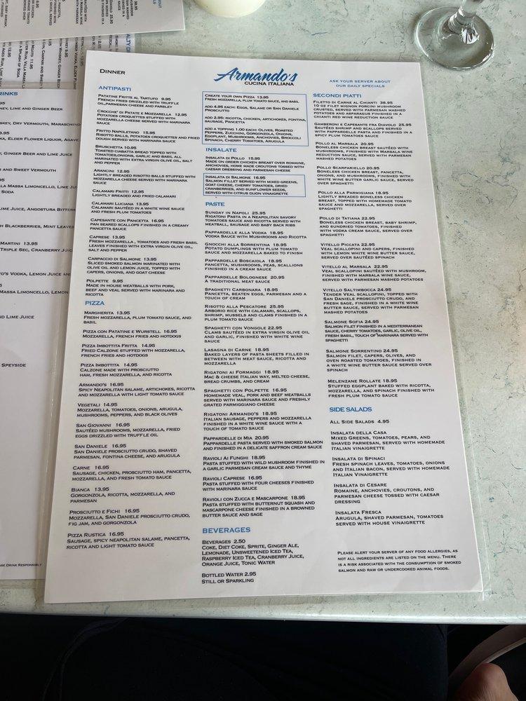 Menu at Armando’s - Lake Nona pub & bar, Orlando, Narcoossee Rd