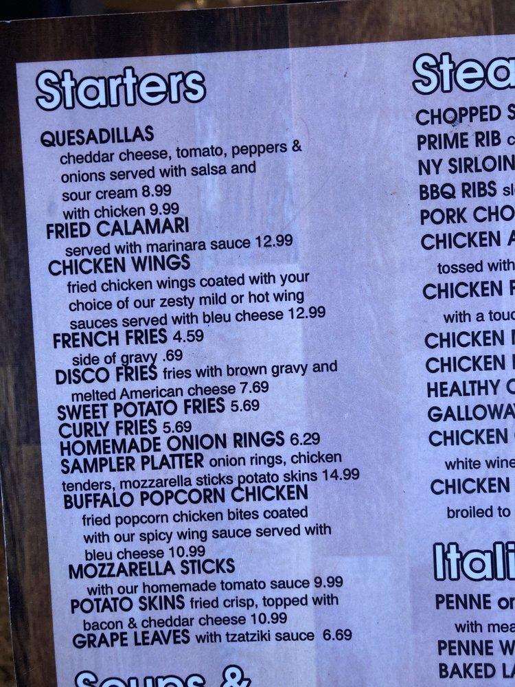 Menu at Galloway Casual Dining restaurant, Galloway, 245 W White Horse Pike