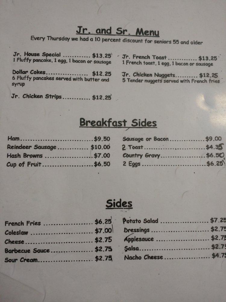 Menu at Polar Cafe, Nome, Front St