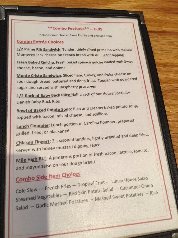 Menu at The Boundary House Restaurant, Calabash