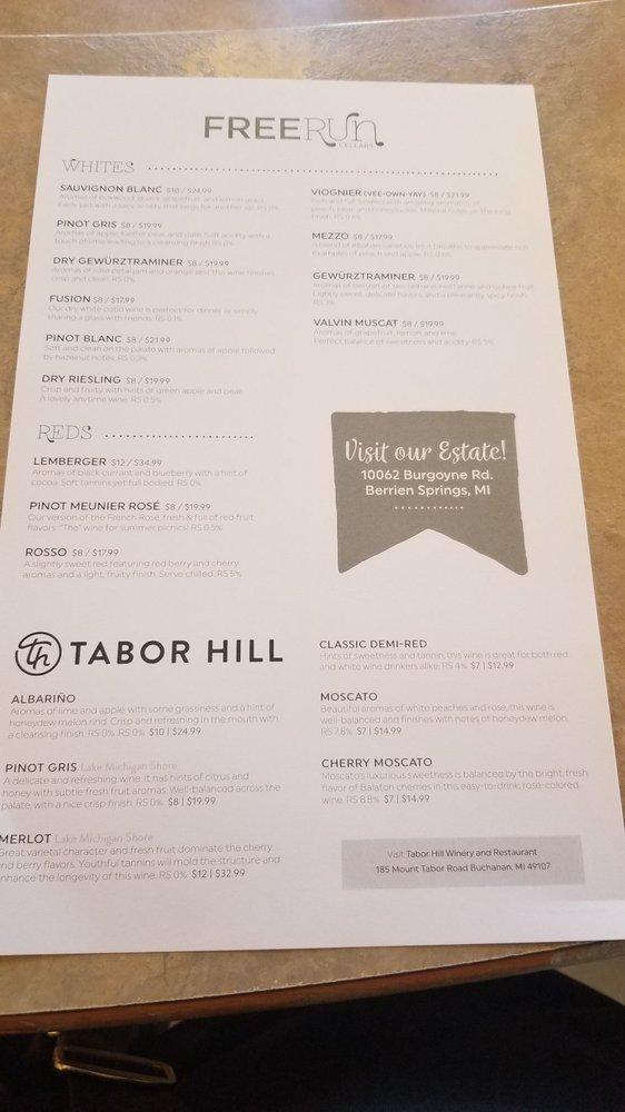 Menu at Round Barn Tasting Room - Union Pier, Union Pier
