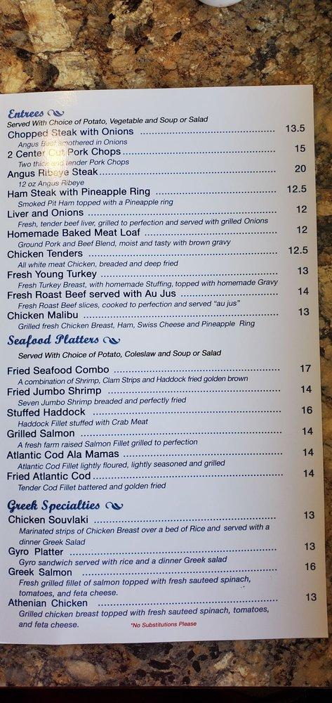 Menu at Mamas Kitchen restaurant, Seminole