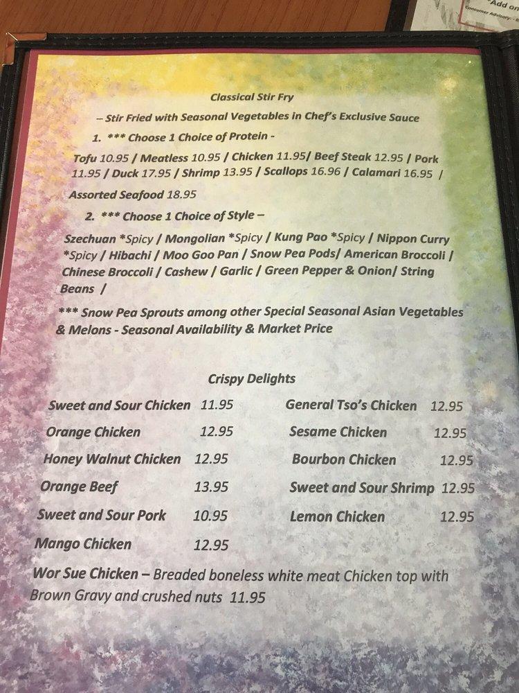 Menu at Aristo Bistro restaurant, Westlake