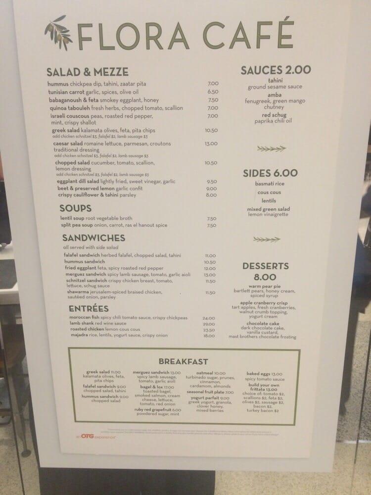 Menu at Flora Café cafe, Newark, Terminal C