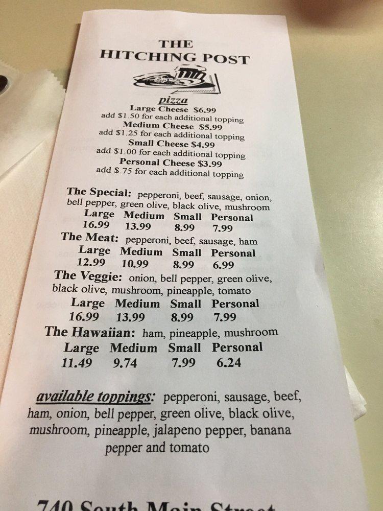 Menu at Hitching Post Package Store pizzeria, Ellijay