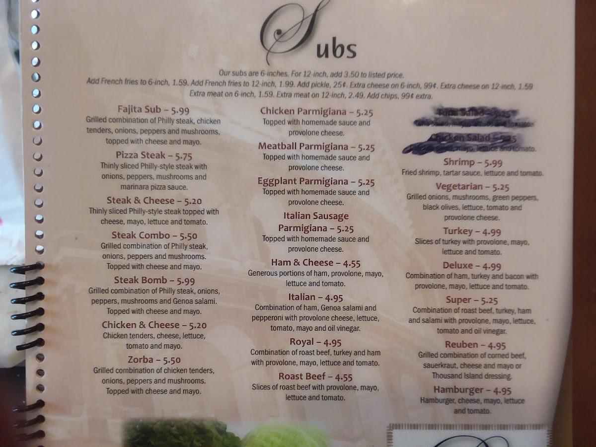 Menu at Little Italy Pizzeria, McCormick