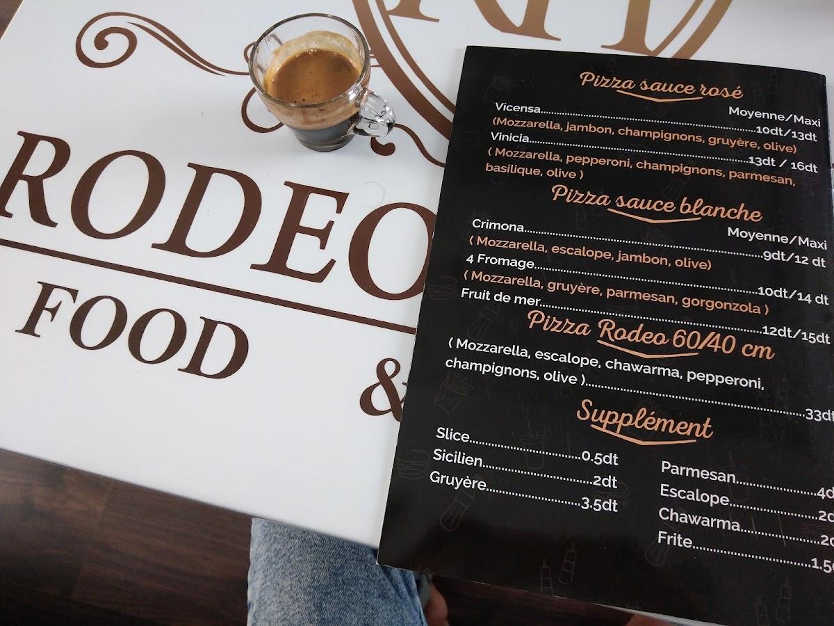 Menu at Rodeo House cafe, Tunis