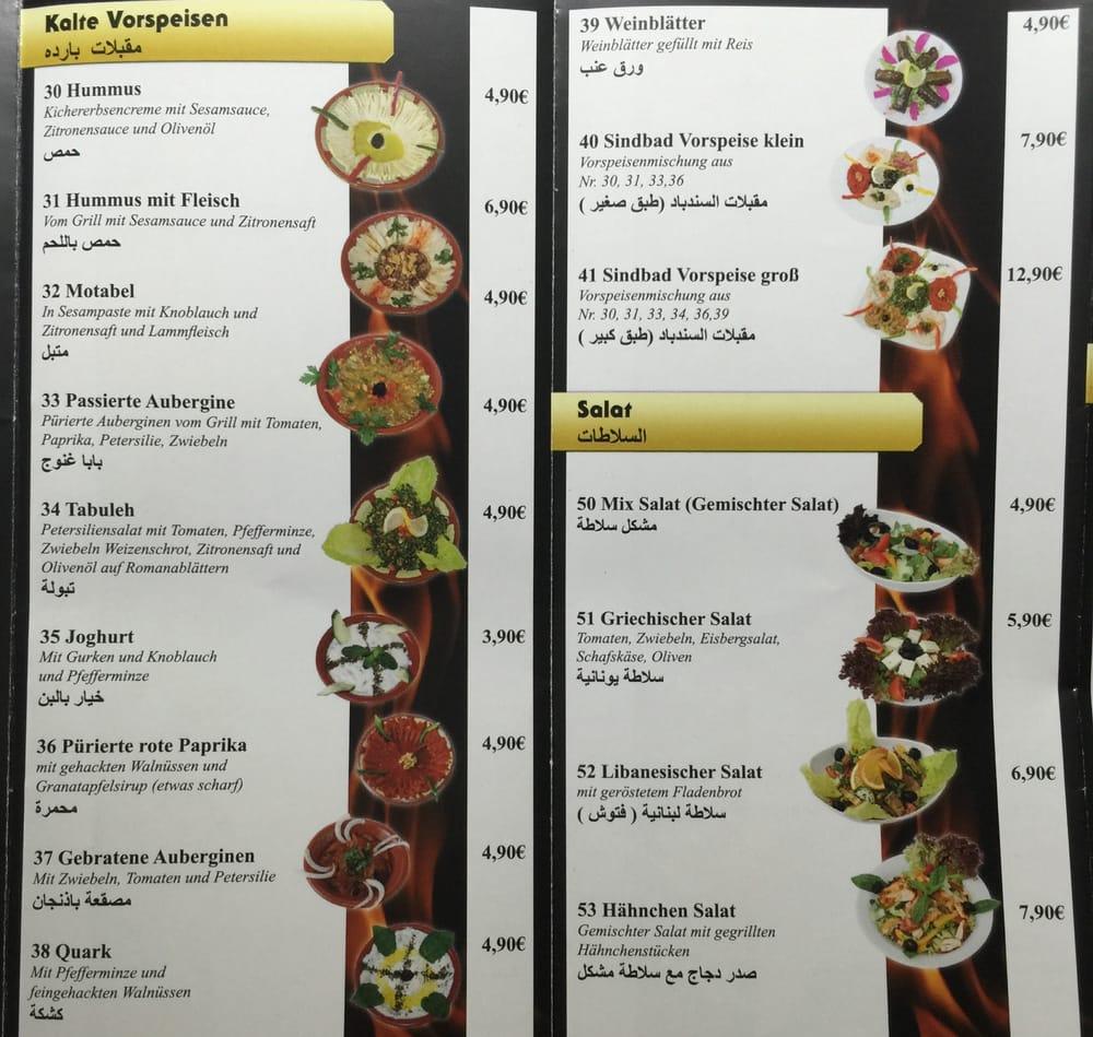 Speisekarte von Sindbad fast Food, München, Schwanthalerstraße 2