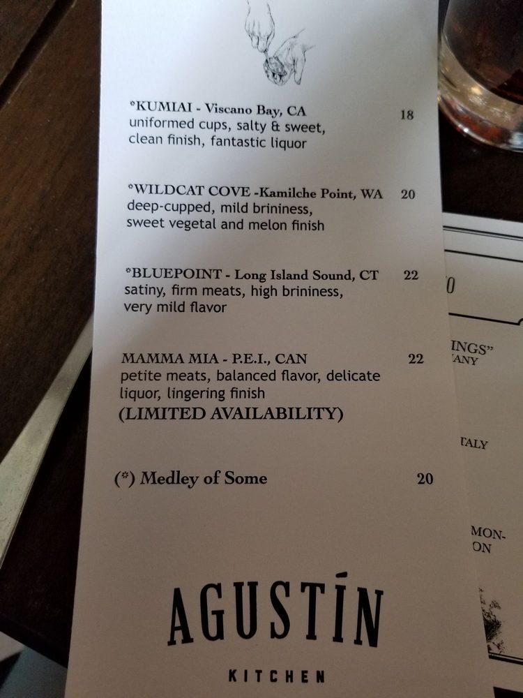 Menu at Agustin Kitchen pub & bar, Tucson