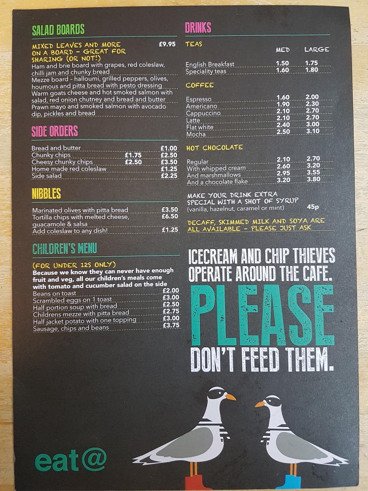 Menu at Eat @ The Park Café cafe, Hastings