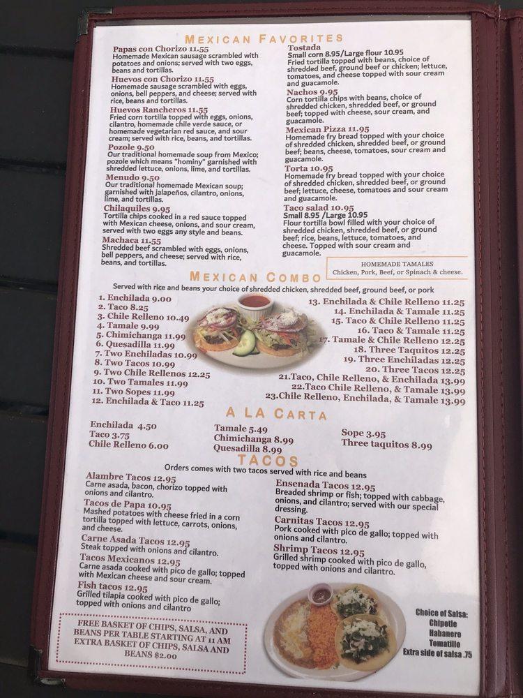 Menu at Lucio’s restaurant, Quincy, 875 E Main St