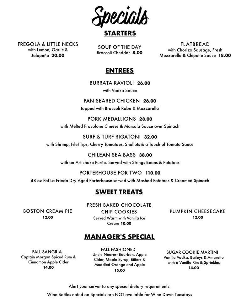 Menu at Posto 22 pub & bar, New Rochelle