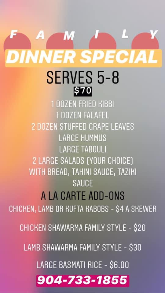 Carta del restaurante Hala's Mideast Eatery and Market, Jacksonville ...