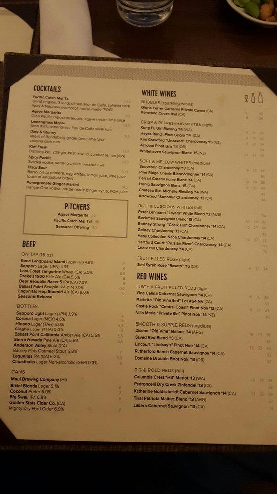 Menu at Pacific Catch restaurant, Campbell, S Bascom Ave #550