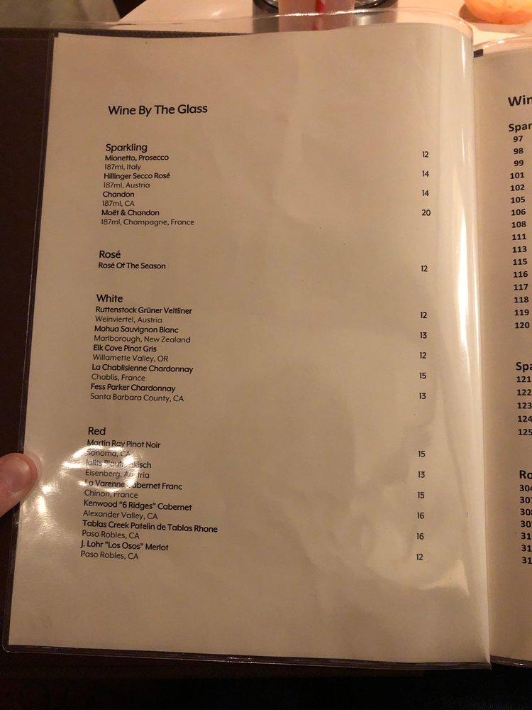 Menu at Red Rooster at the Woodstock Inn & Resort restaurant, Woodstock