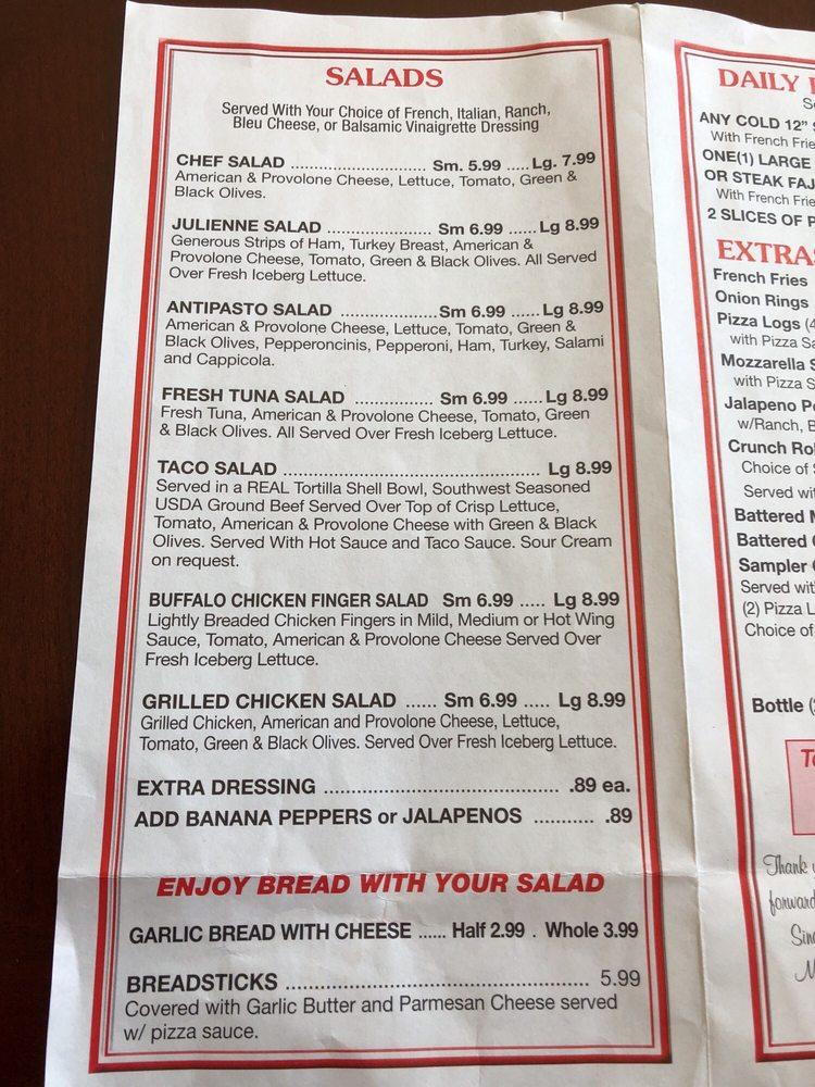 Menu at Town Line Pizzeria, Town Line