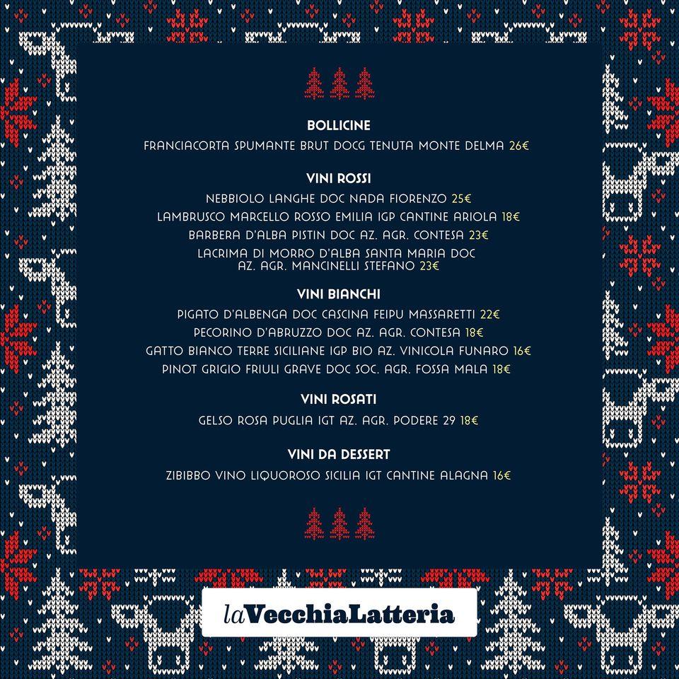 Menu at La Vecchia Latteria restaurant, Milan