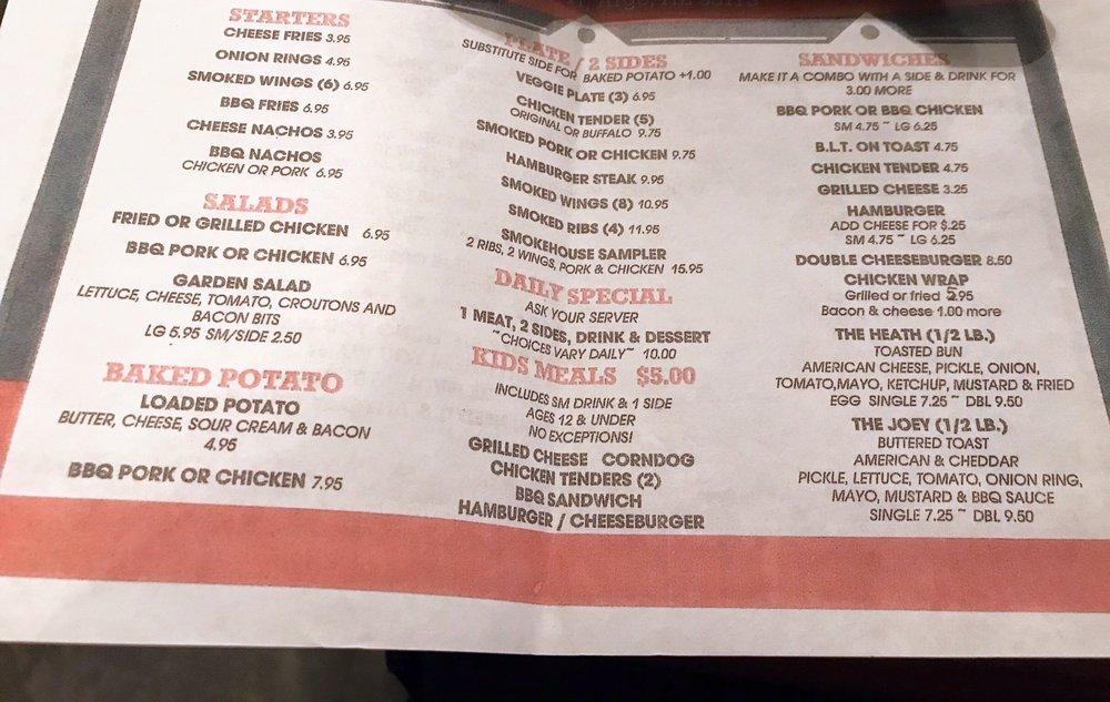 Menu at Southland BBQ, Trussville