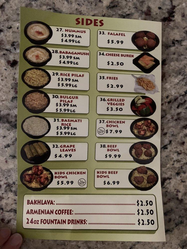 Menu at Ark Mediterranean Grill restaurant, Clovis
