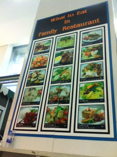 Menu at Café Fountain cafe, Bangkok
