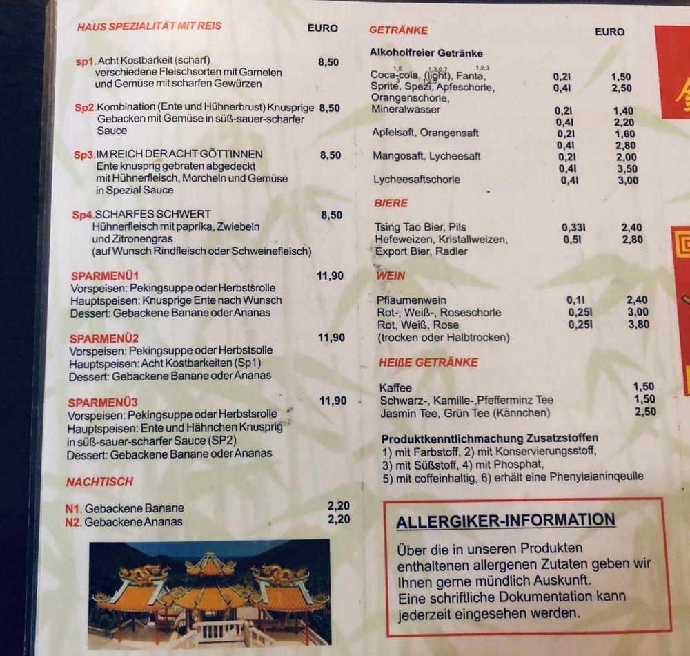 Speisekarte von Asia Imbiss Kim hung restaurant, Ehingen (Donau)