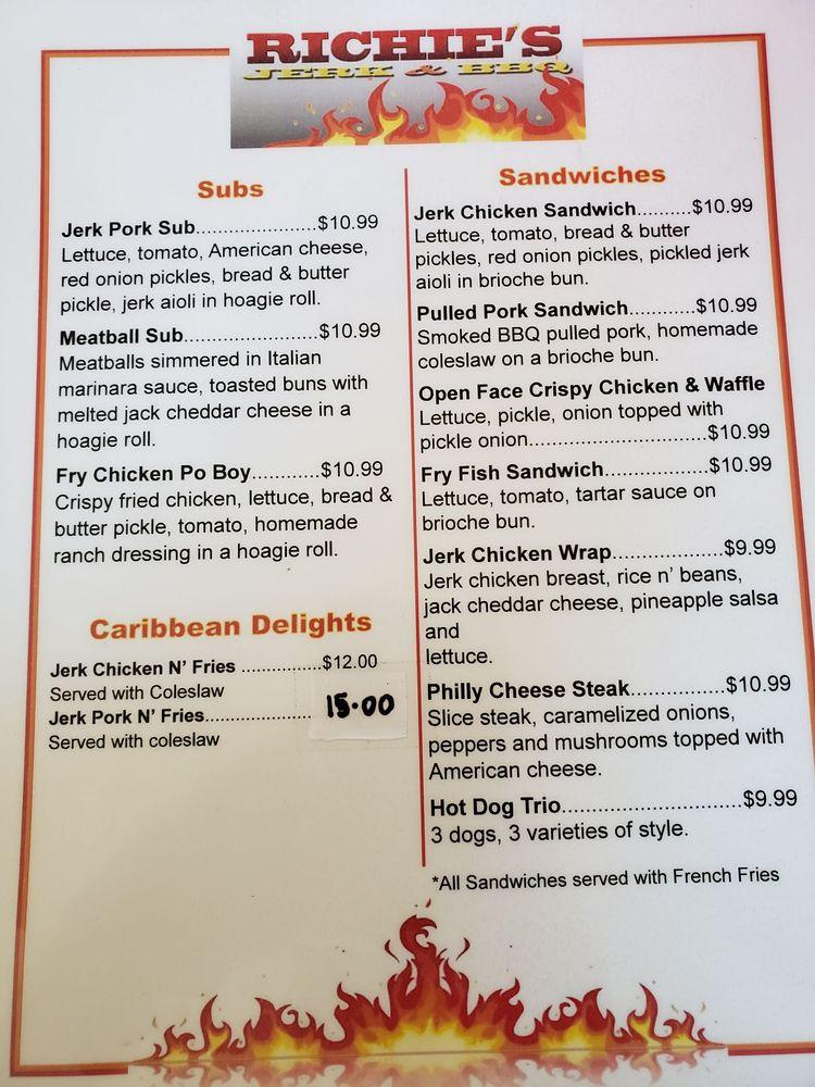 Menu at Richie's Jerk&BBQ, Sanford