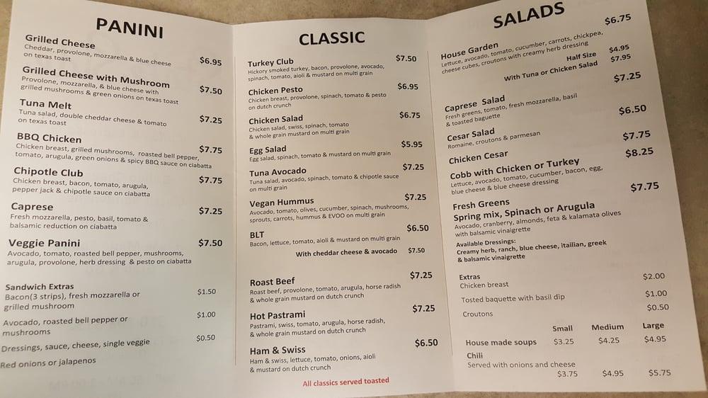 Menu at State Side Cafe, Oakland
