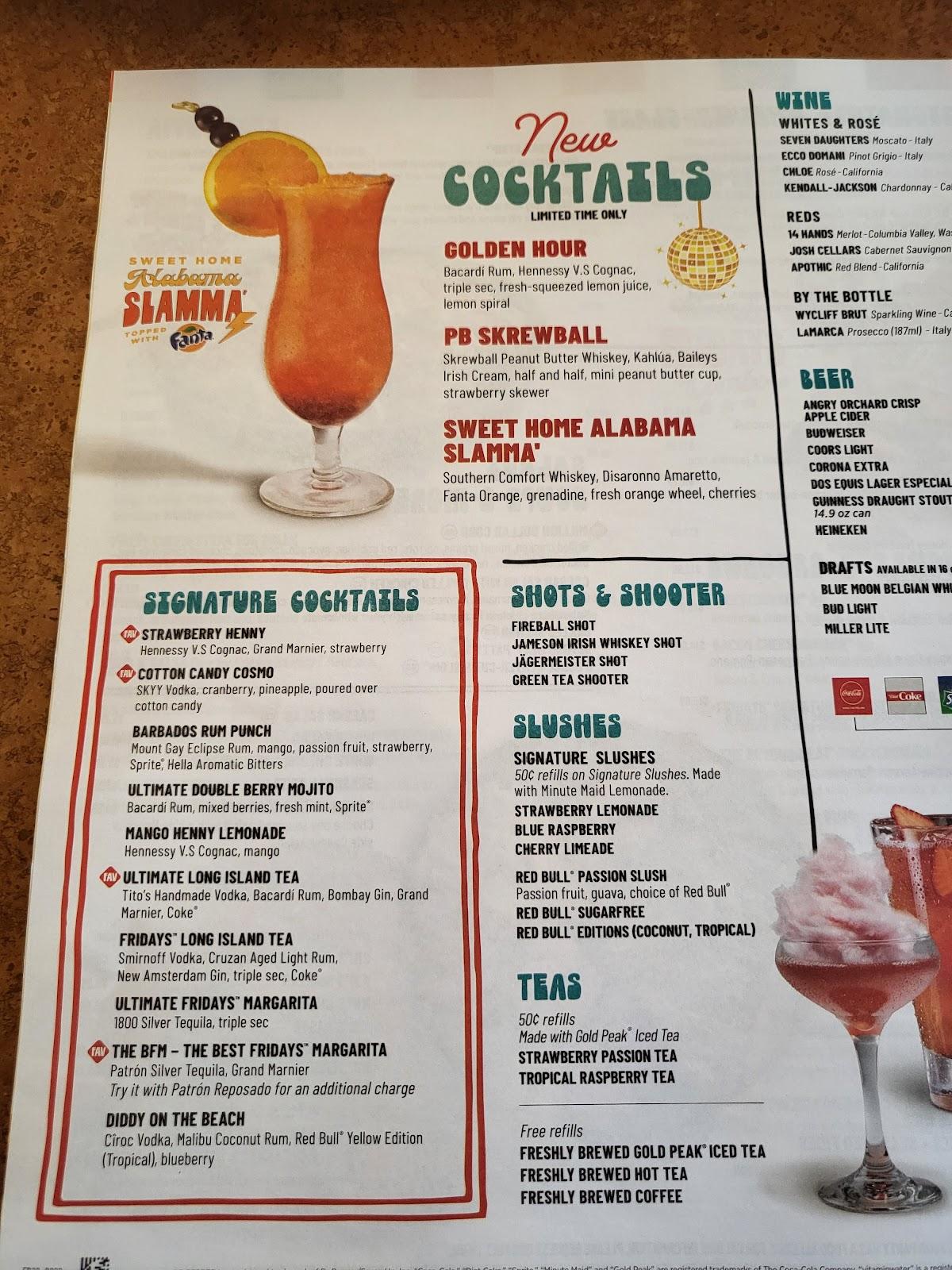 Menu at TGI Fridays pub & bar, Conway, E Oak St