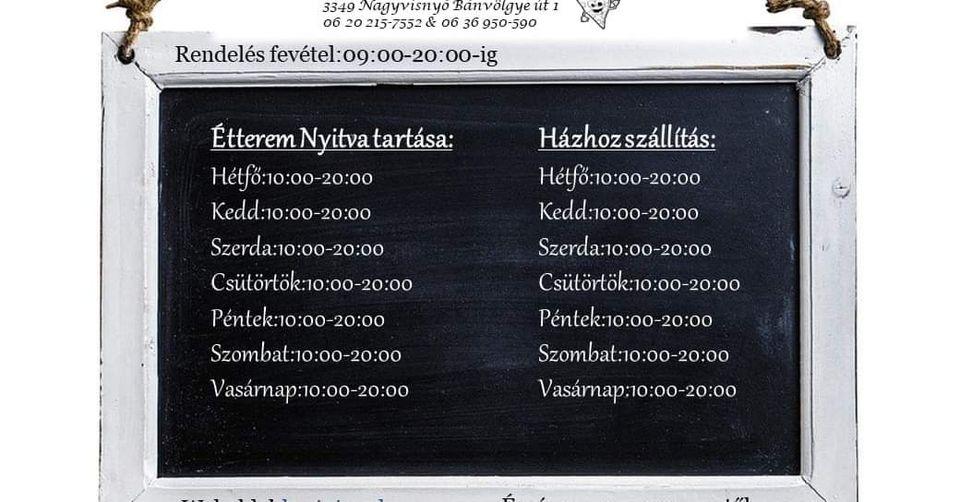 Menu at Bori Pizzéria & Étterem restaurant, Nagyvisnyó