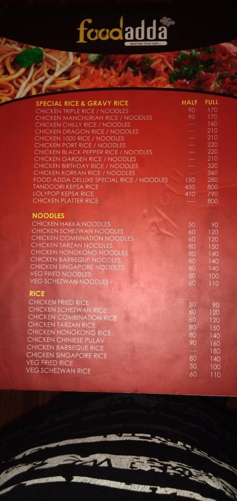 Menu at Cafe Food Adda, Karjat