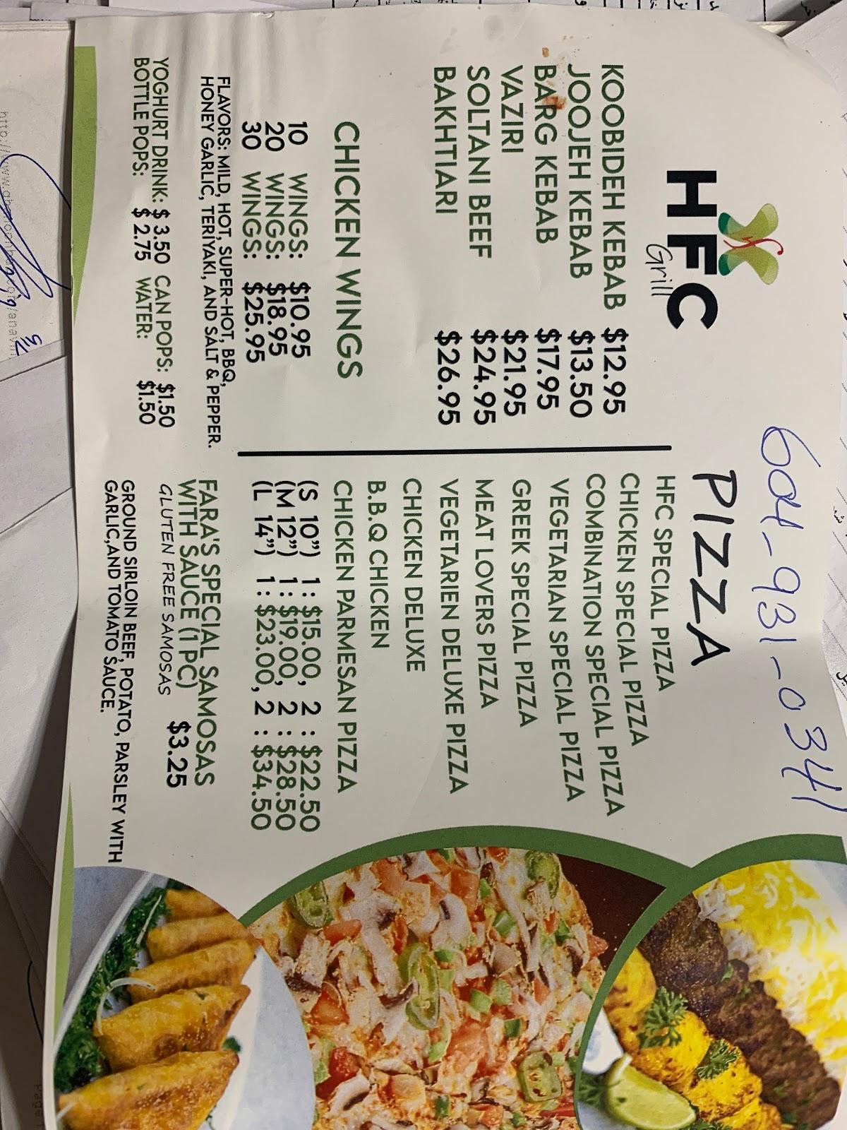 Menu at HFC Grill - Kabob, Halal Persian Cuisine Coquitlam restaurant ...