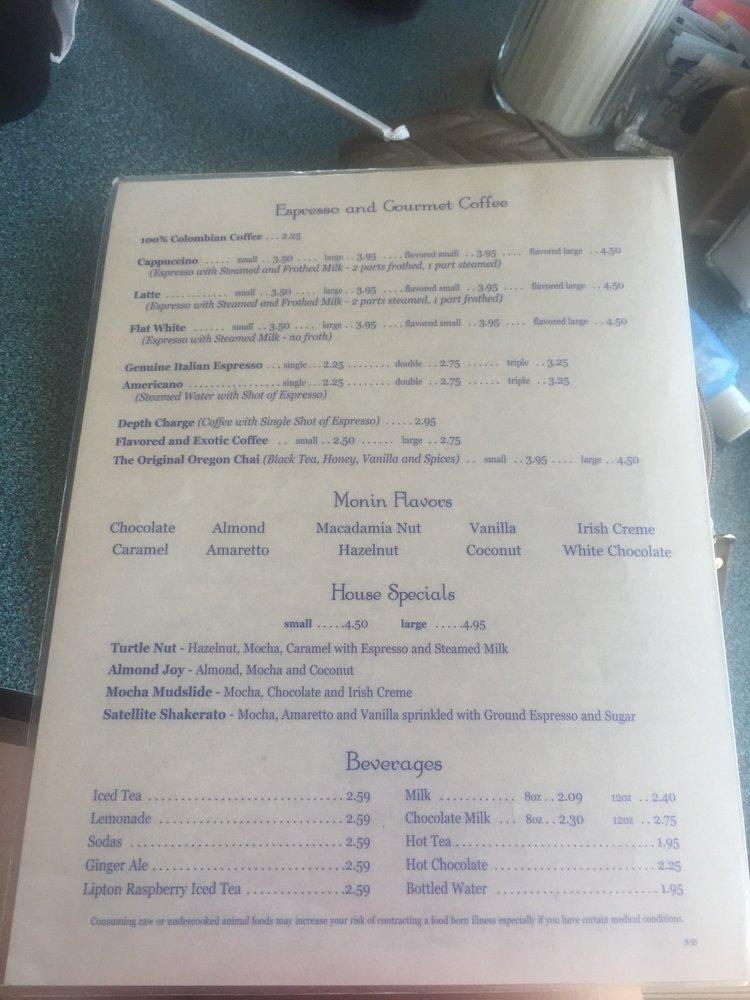 Menu at Satellite Cafe, Ocean City, Coastal Hwy
