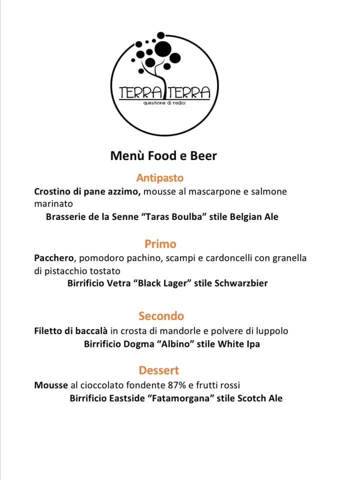 Menu at Terra Terra restaurant, Martina Franca