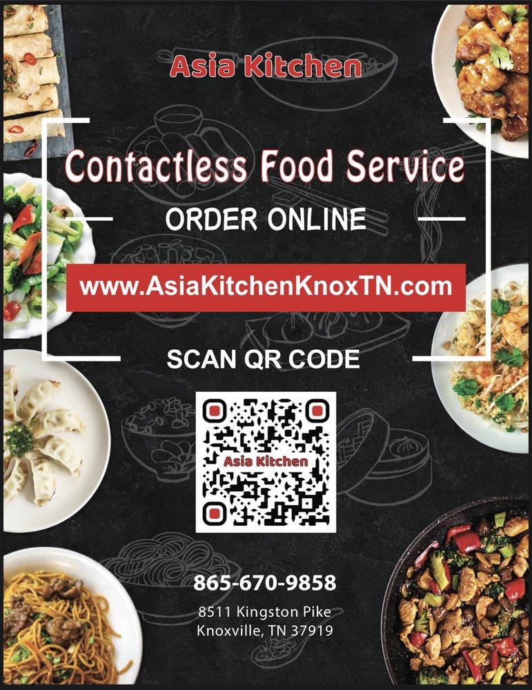 Menu at Asia Kitchen restaurant, Knoxville, Kingston Pike