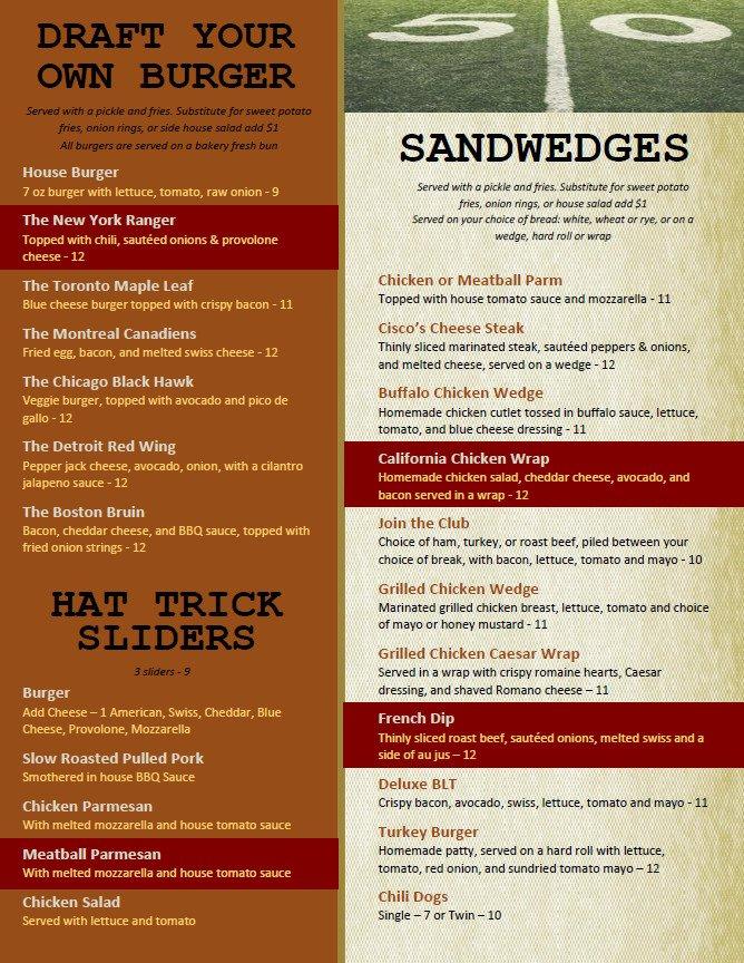 Menu at Bar Down Grill & Sports Bar, Norwalk