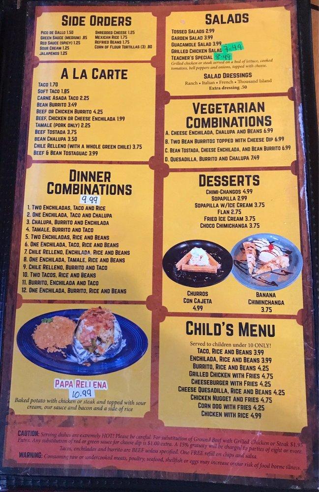Menu at Don Bigotes Centre restaurant, Centre