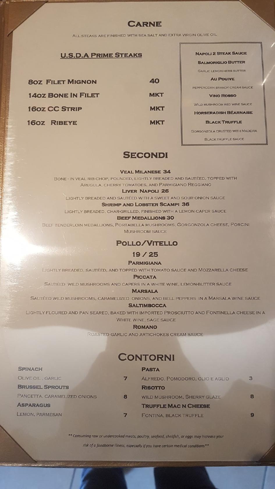 Menu at Napoli 2 pub & bar, Town and Country