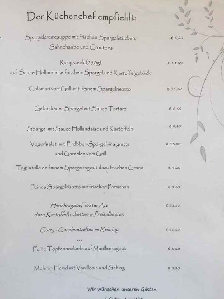 Speisekarte von Restaurant & Strandhotel Pichler, Seeboden