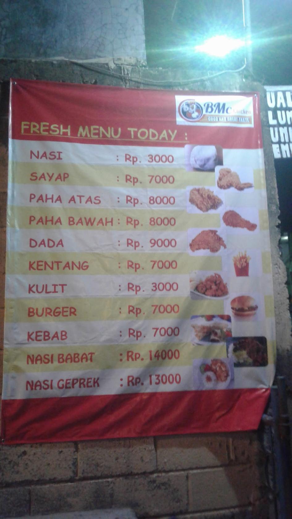 Menu at Chicken & Burger BMC restaurant, Betro