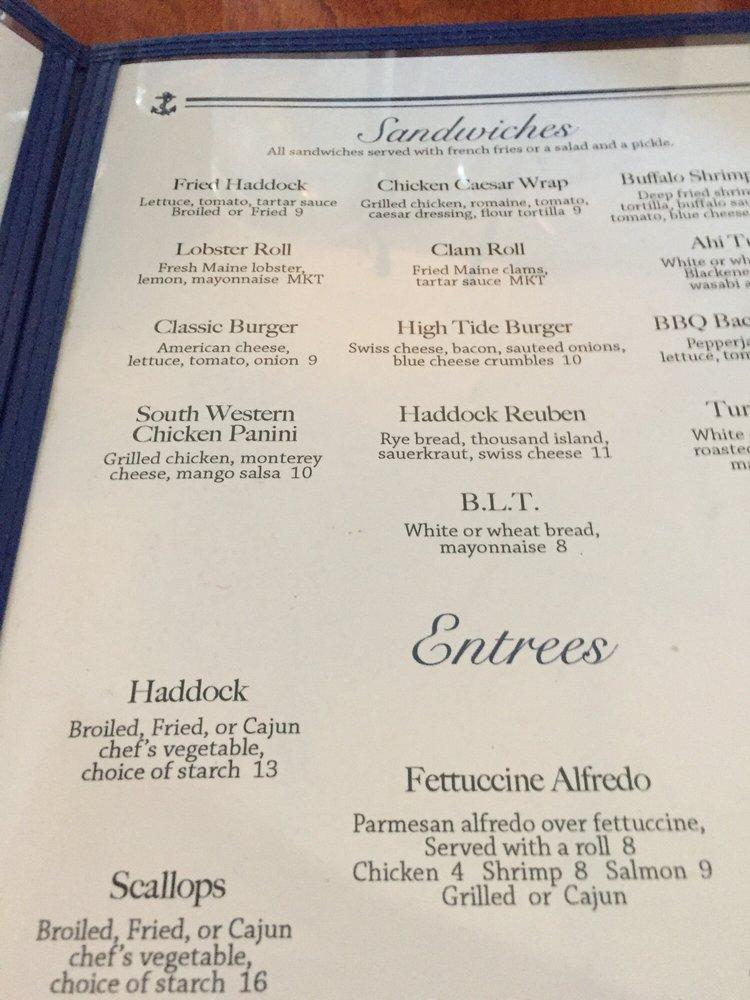 Menu at High Tide Restaurant and Bar, Brewer