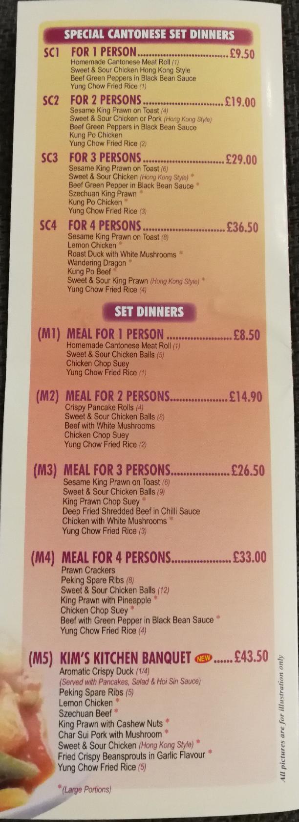 Menu at Kim's kitchen fast food, Derby