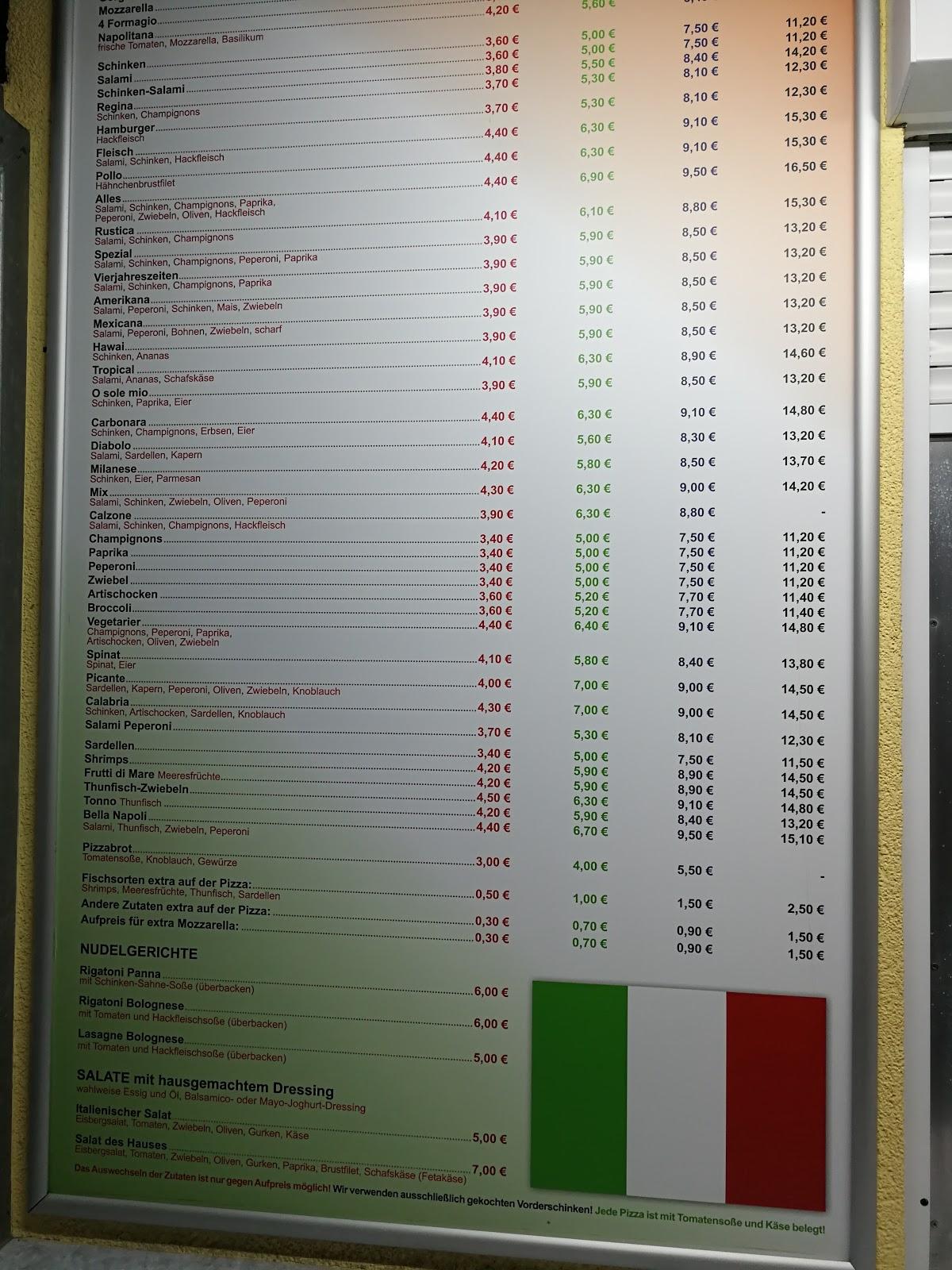 Speisekarte von Castello Pizzeria, Postbauer-Heng