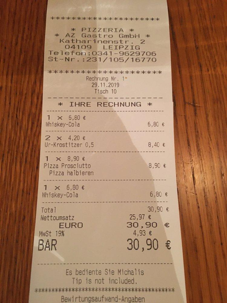 Speisekarte von Rizzi Pizzeria, Leipzig